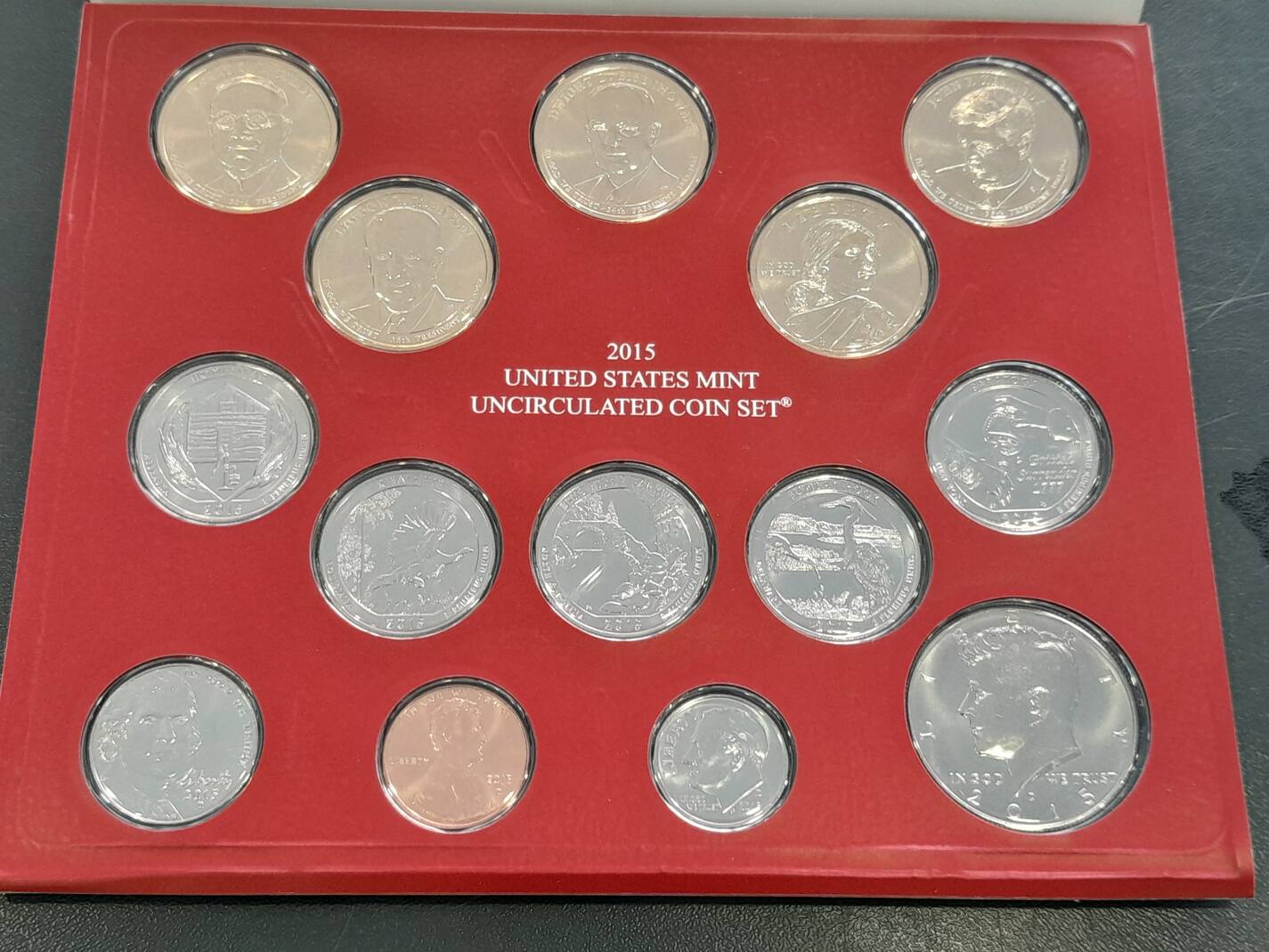 2 x 6,91 Dollars 2015 D + P USA, official uncirculated coin set 2015 ...