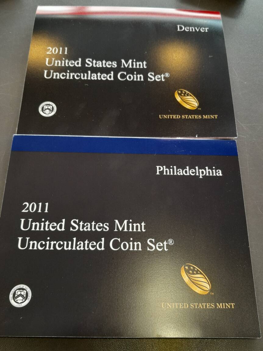 2 x 6,91 Dollars 2011 D + P USA, official uncirculated coin set 2011 ...