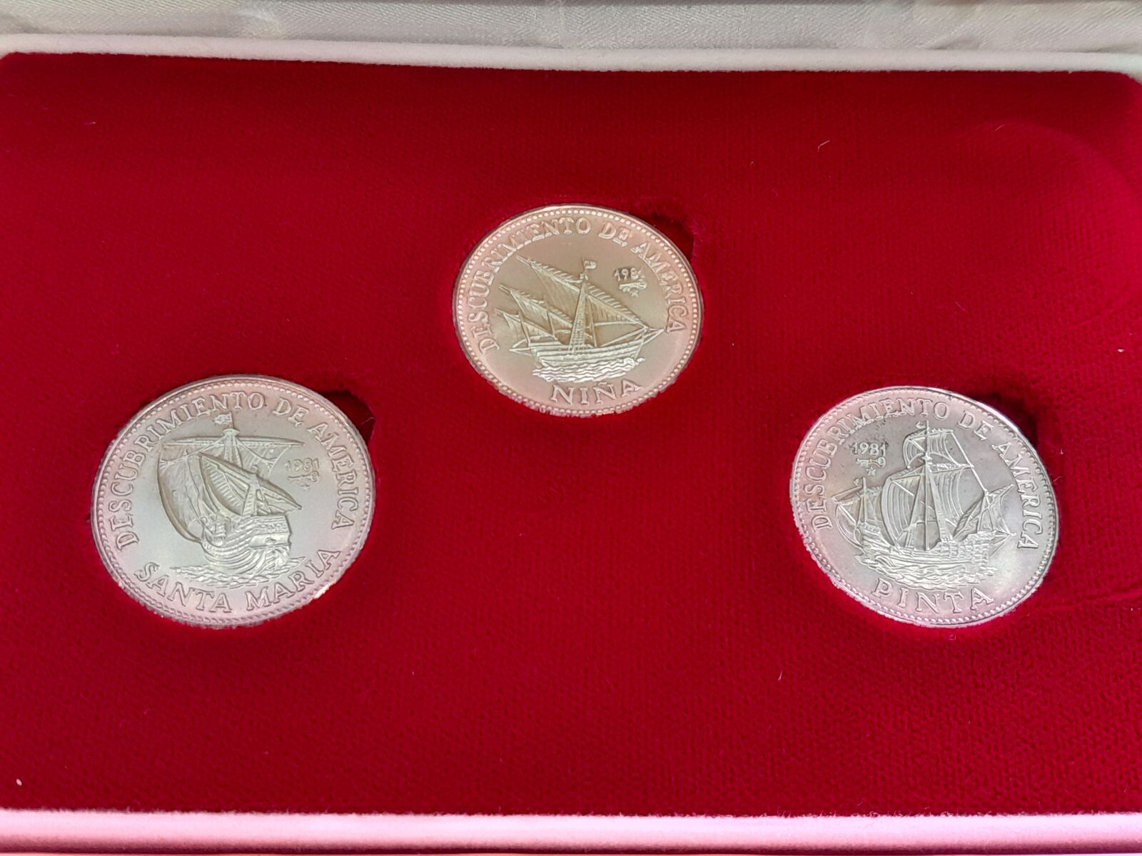 Kuba 3 x 5 Pesos 1981 Cuba, silver coins, discovery of america ...