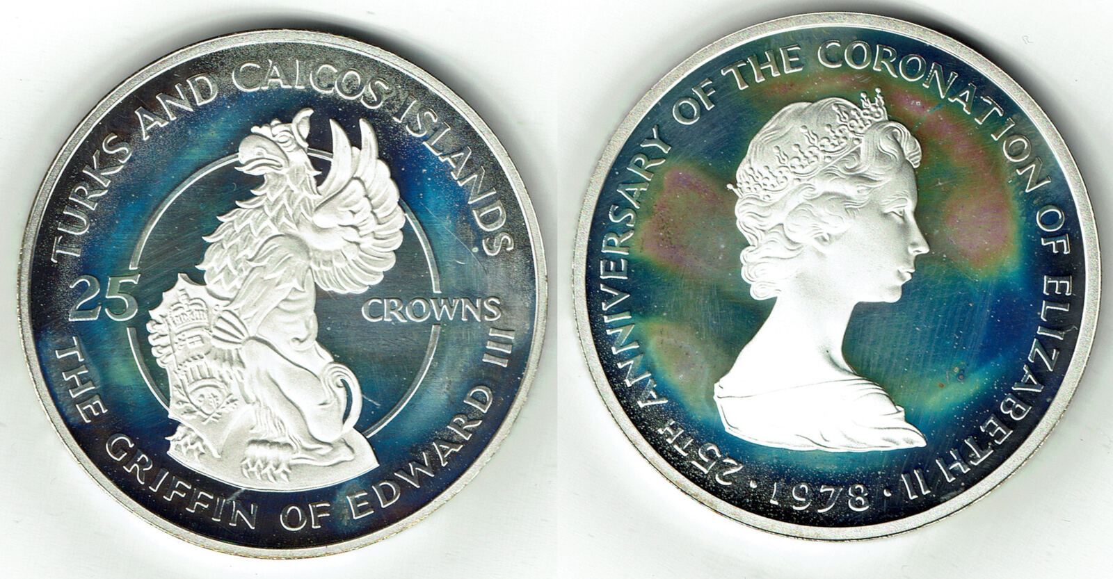 Turks und Caicos Inseln 25 Crowns 1978 turks and caicos islands, silver ...