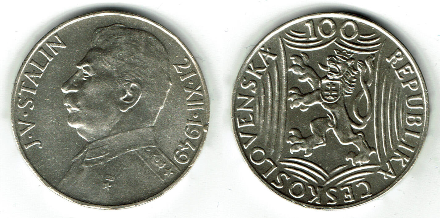 Tschechoslowakei 100 Kronen czechoslovakia, silver coin "stalin" 1949 ...
