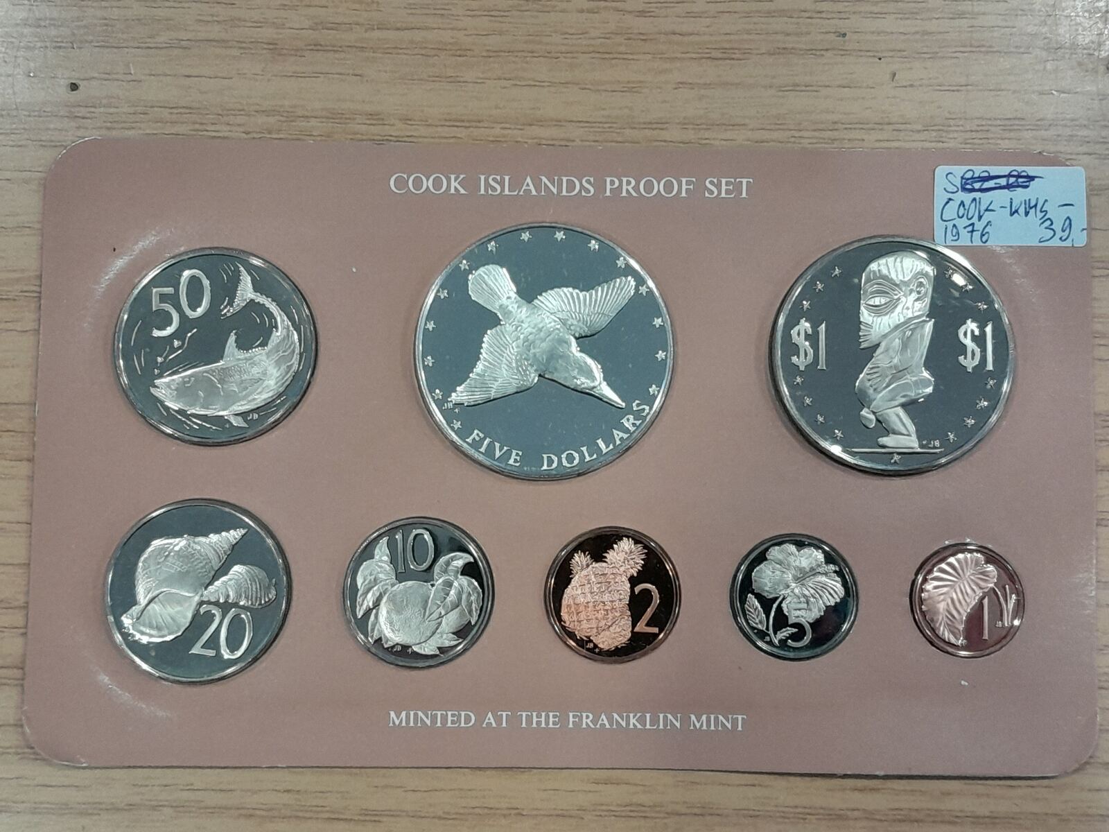 Cook Island 6,88 Dollars (8 Münzen) official coin set 1976, 8 coins ...