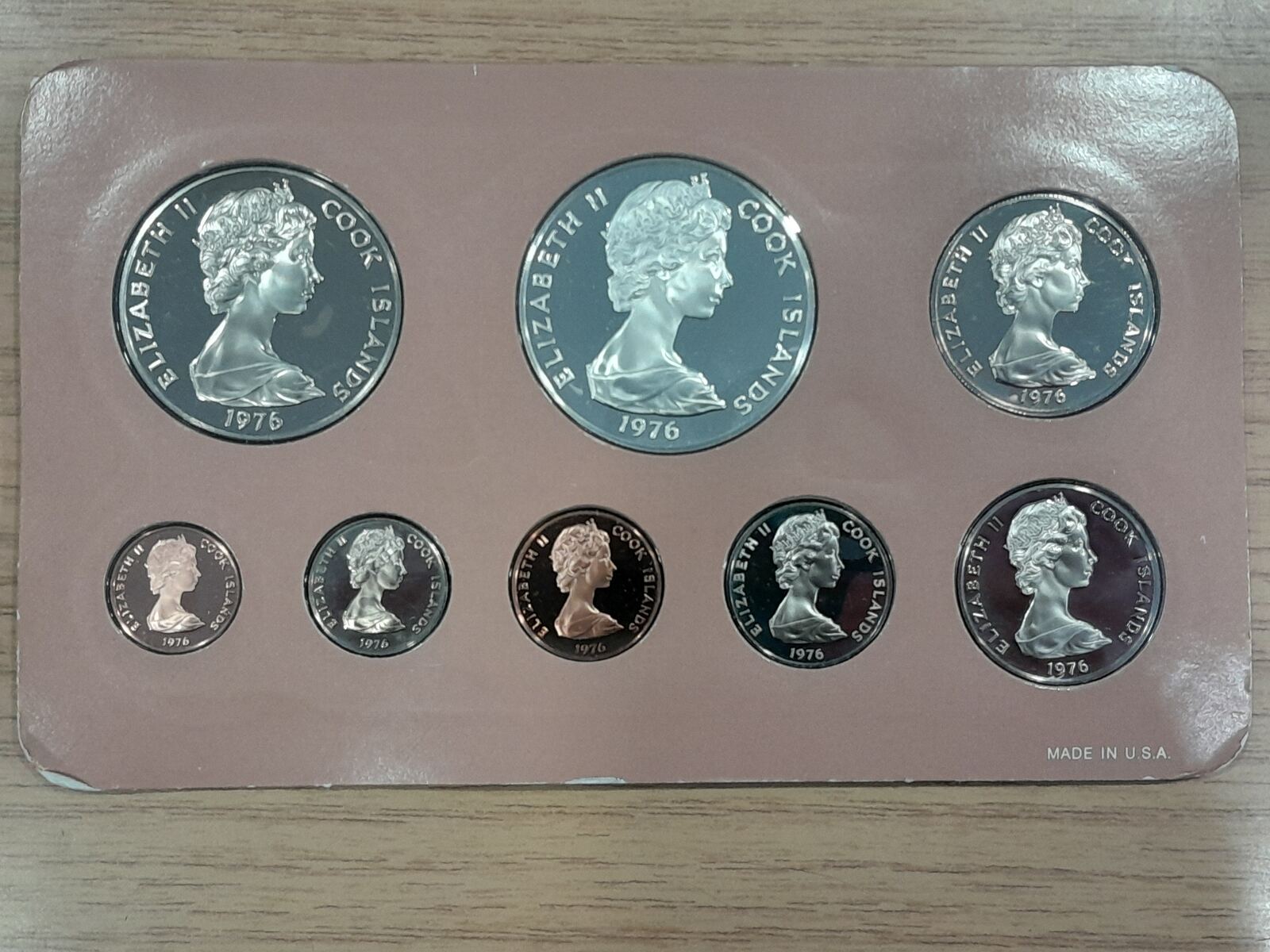 Cook Island 6,88 Dollars (8 Münzen) official coin set 1976, 8 coins ...