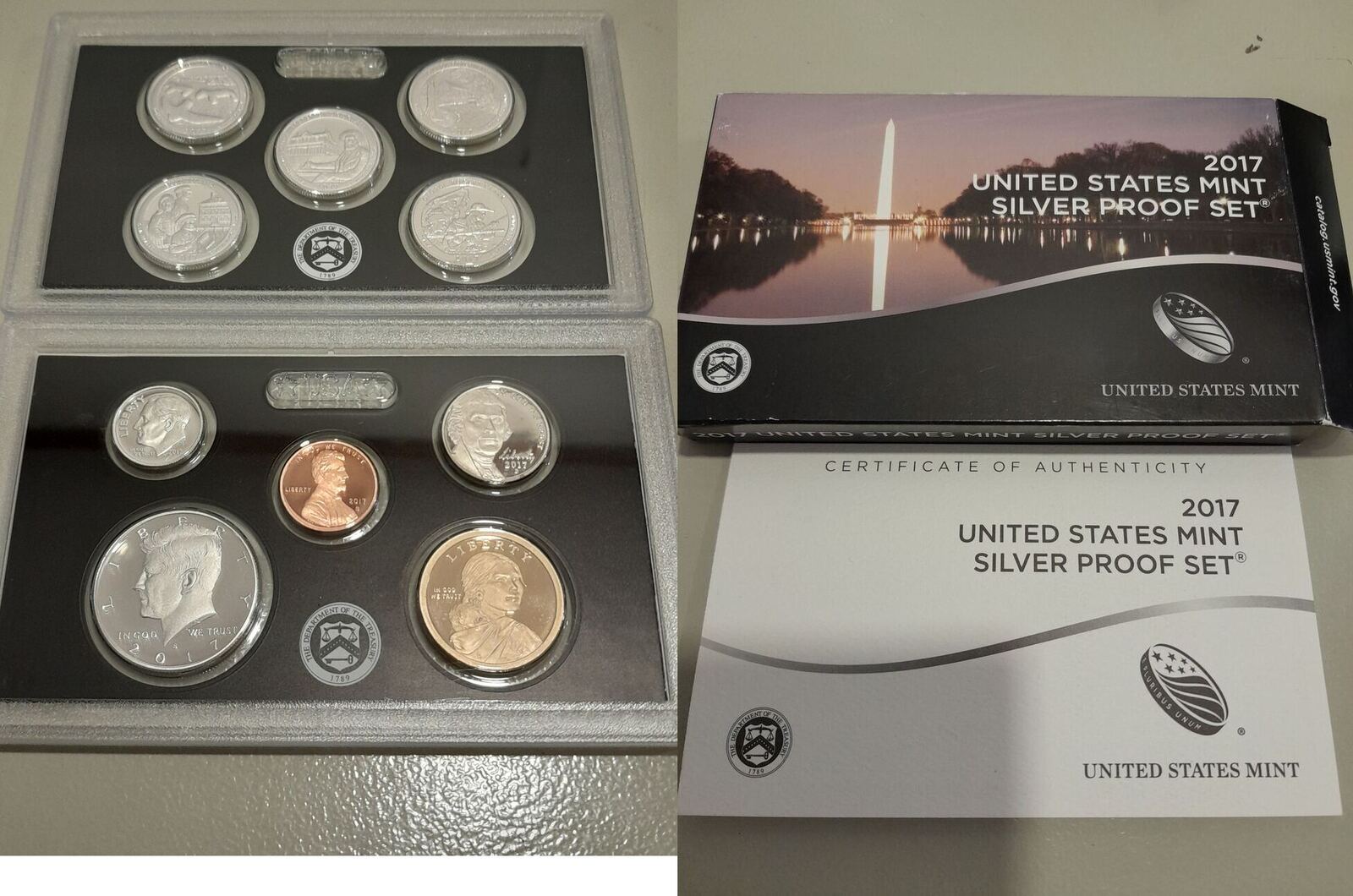 2,91 Dollars 2017 USA, United States Silver Proof Set, with box/COA ...