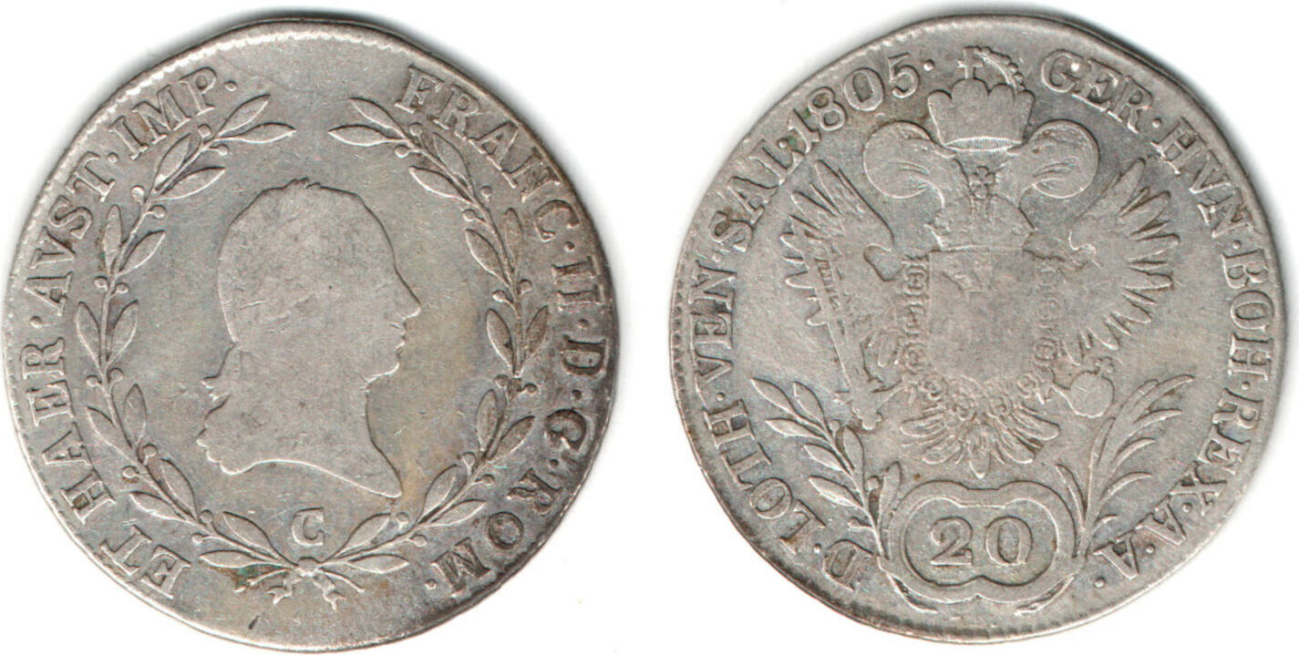 Haus Habsburg - Österreich austria/hungary, silver coin, 20 Kreuzer ...