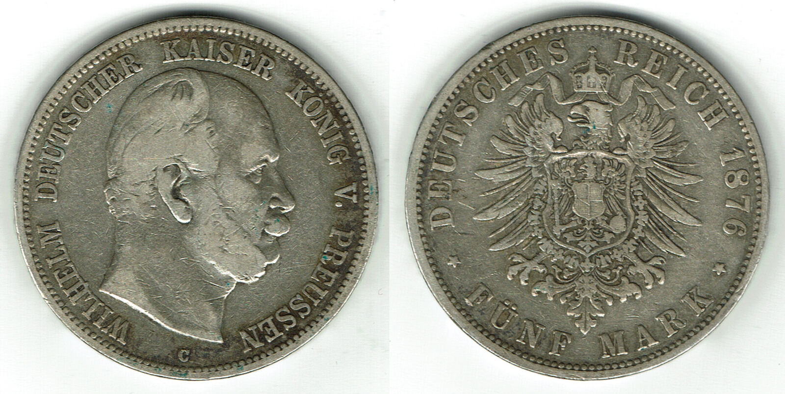 1876 C Preußen 5 Mark 1876 A, Wilhelm I. VF | MA-Shops