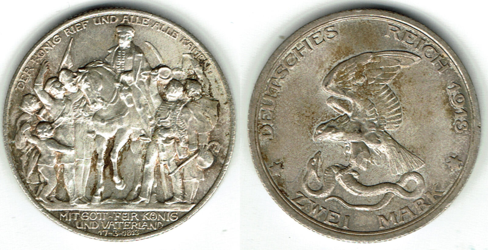 Kaiserreich, Preußen 2 Mark 1913 V, Wilhelm II.! UNC- | MA-Shops