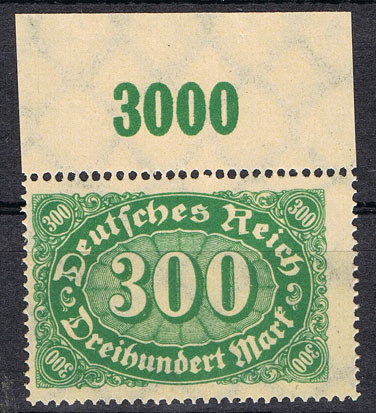 300 Mark 1923 Deutsches Reich, Mi.-Nr. 249 POR, Freimarken Ziffer im ...
