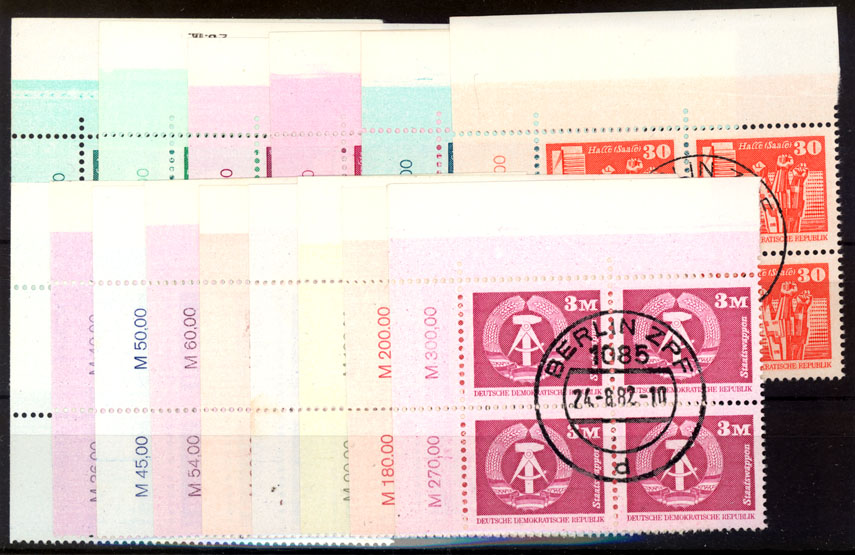 60 Werte DDR, Aufbau der DDR in Kleinformalt, komplett StTdr, V-Papier ...