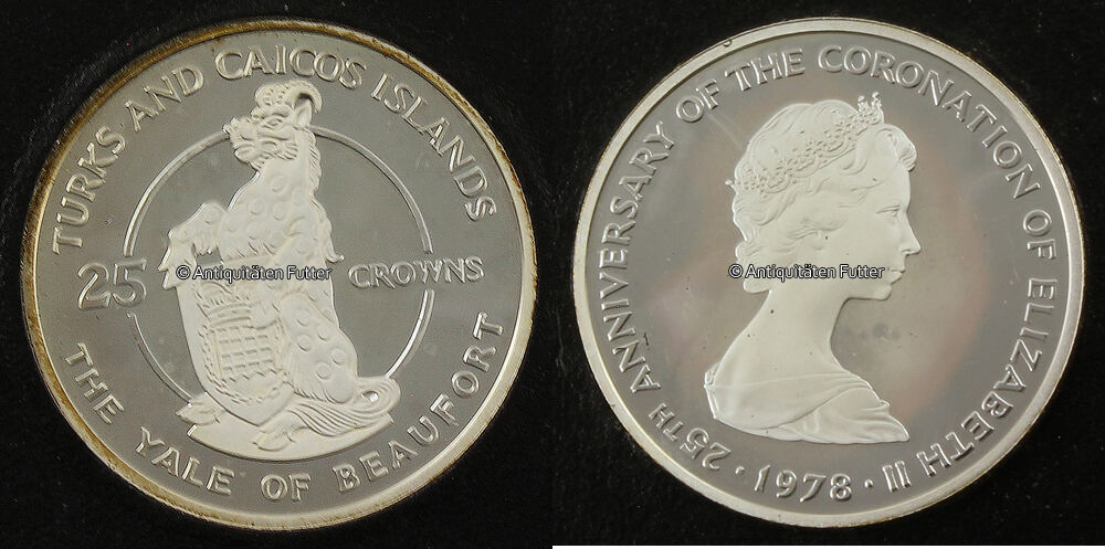 Turks- und Caicos - Inseln / Bahamas 25 Crowns 1978 25. Jubiläum von ...