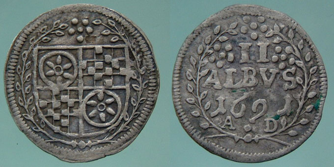 MAINZ 1 kreuzer + 2 Albus 1691 AD 2 coins ss und EF | MA-Shops