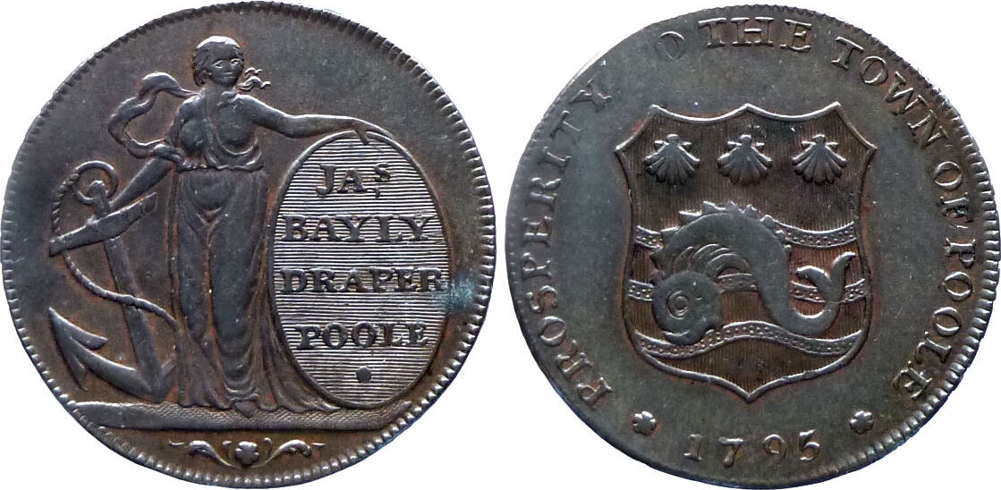 ROYAUME-UNI Half Penny Token 1795 CHESHIRE - POOLE XF | MA-Shops