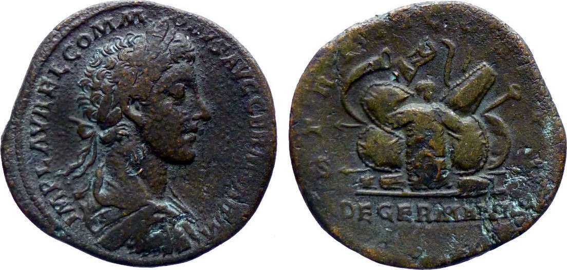 EMPIRE ROMAIN Sesterce 177 Commodus - DE GERMANIS VF | MA-Shops