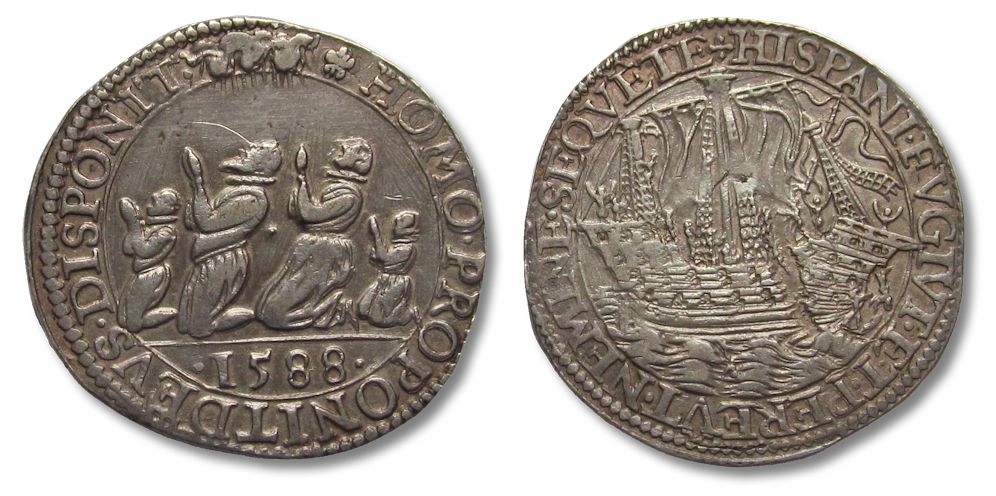 AR Jeton 1588 SPANISH NETHERLANDS AR SILVER jeton 1588: the defeat of ...