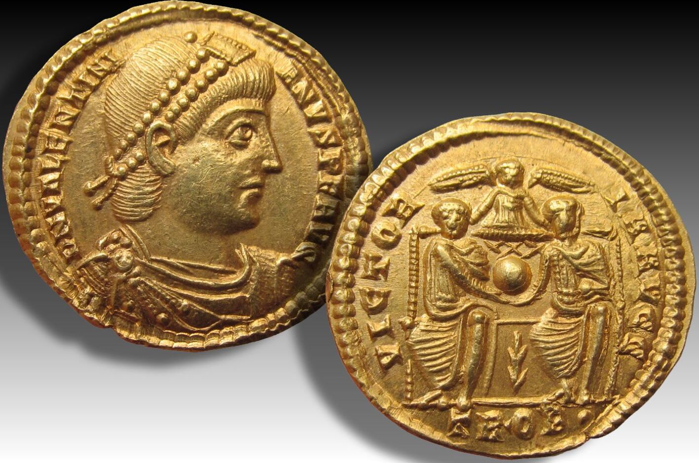 ROMAN EMPIRE AV gold solidus 367-375 A.D. Valentinian I, Treveri/Trier ...