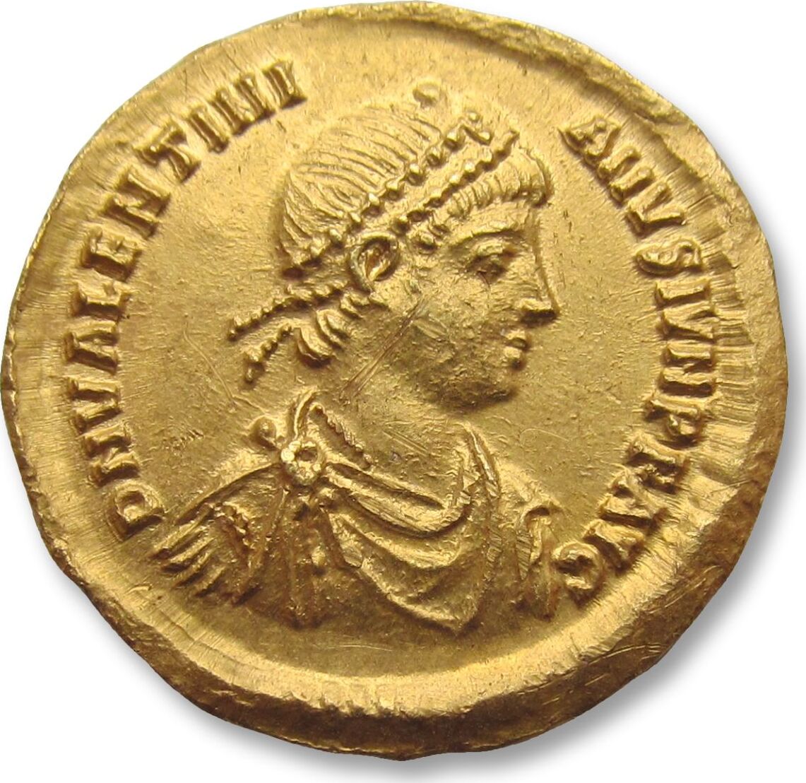 ROMAN EMPIRE AV gold solidus 375-392 A.D. Valentinian II ...