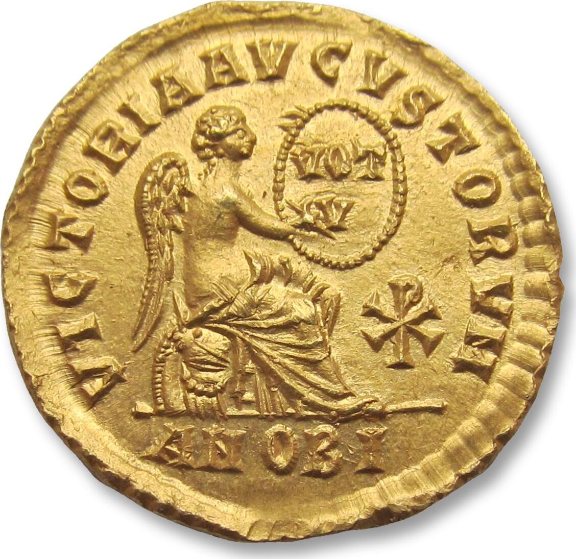 ROMAN EMPIRE AV gold solidus 375-392 A.D. Valentinian II ...