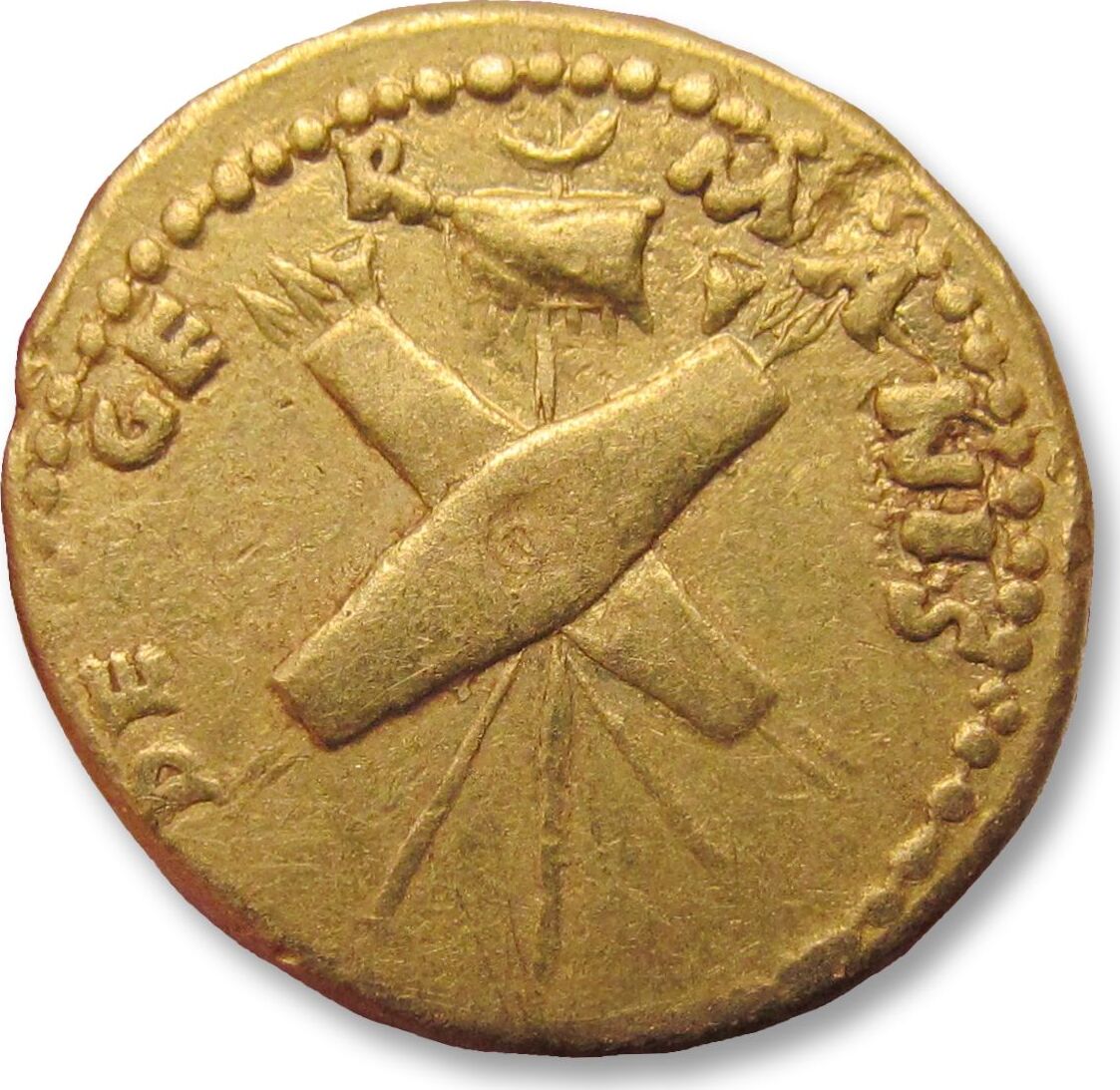 ROMAN EMPIRE AV gold aureus 41-42 A.D. Nero Claudius Drusus Germanicus ...