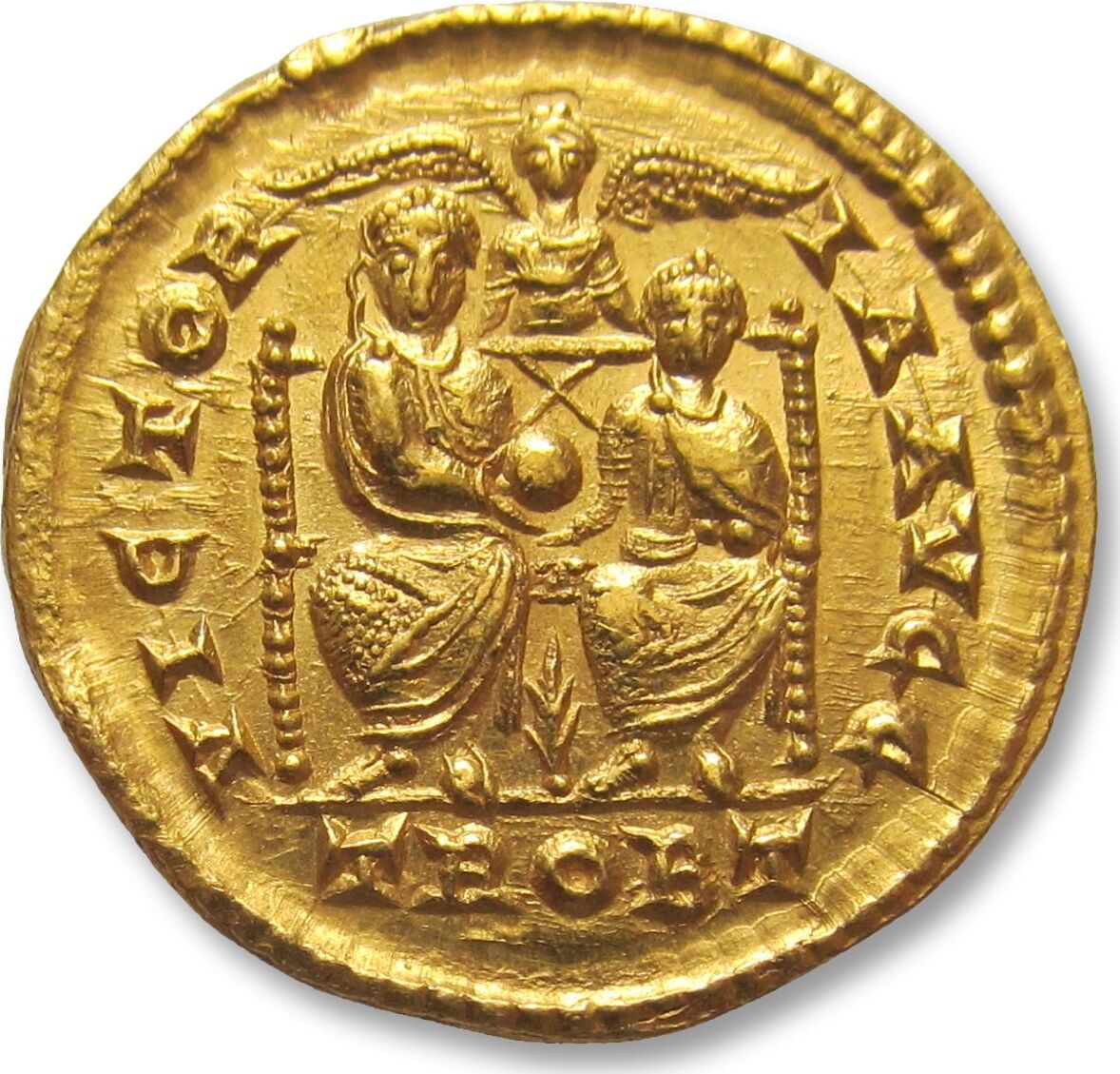 ROMAN EMPIRE AV gold solidus 376-377 A.D. Valentinian II ...