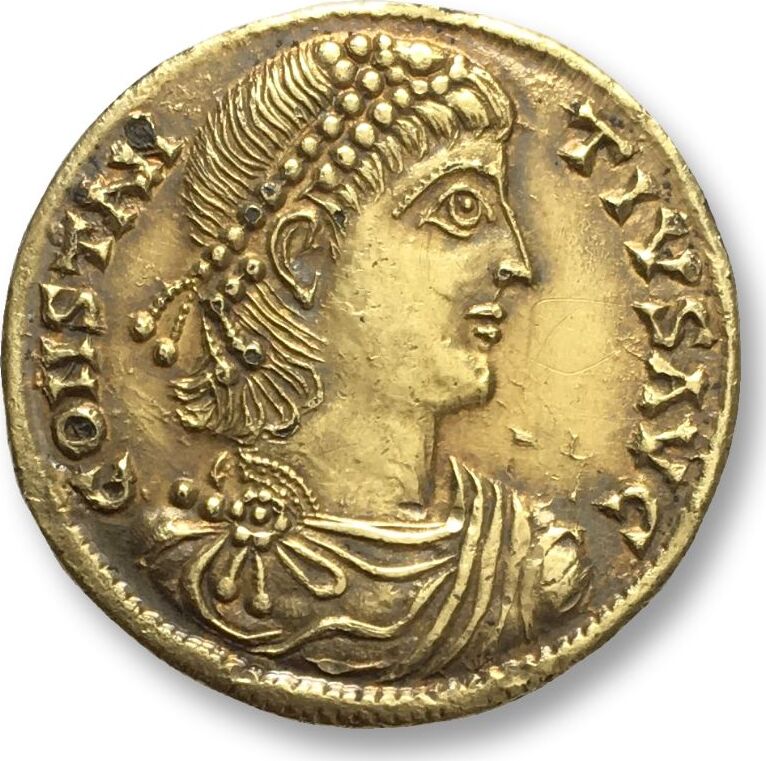 ROMAN EMPIRE Fourée Solidus 337-347 A.D. Constantius II, imitating an ...