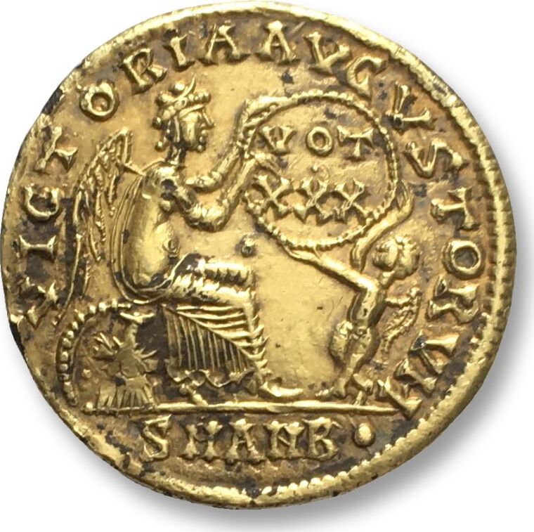 ROMAN EMPIRE Fourée Solidus 337-347 A.D. Constantius II, imitating an ...