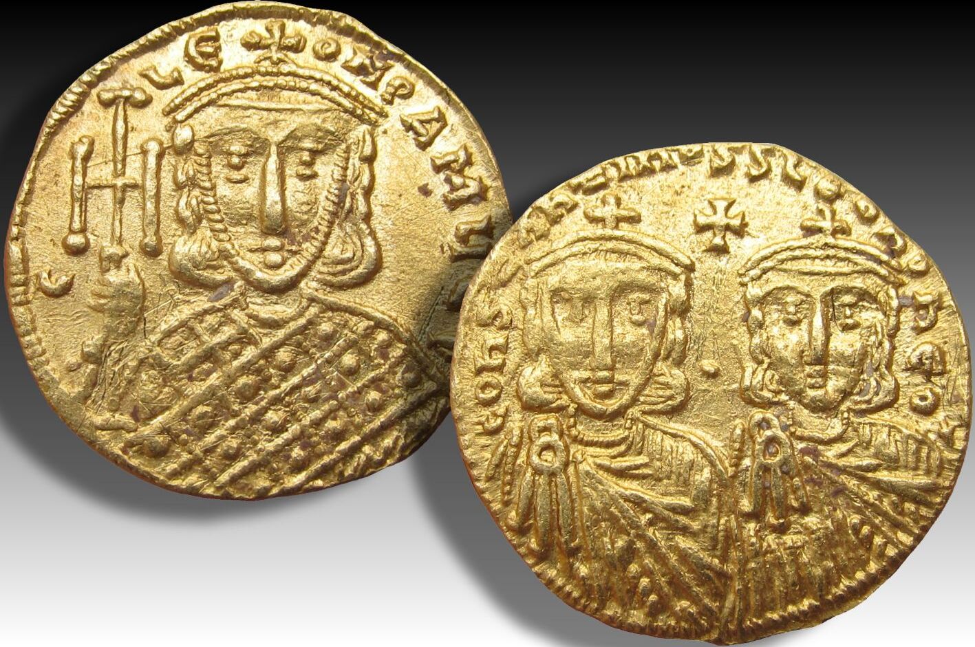 BYZANTINE EMPIRE AV gold solidus 764-773 A.D. Constantine V Copronymus ...
