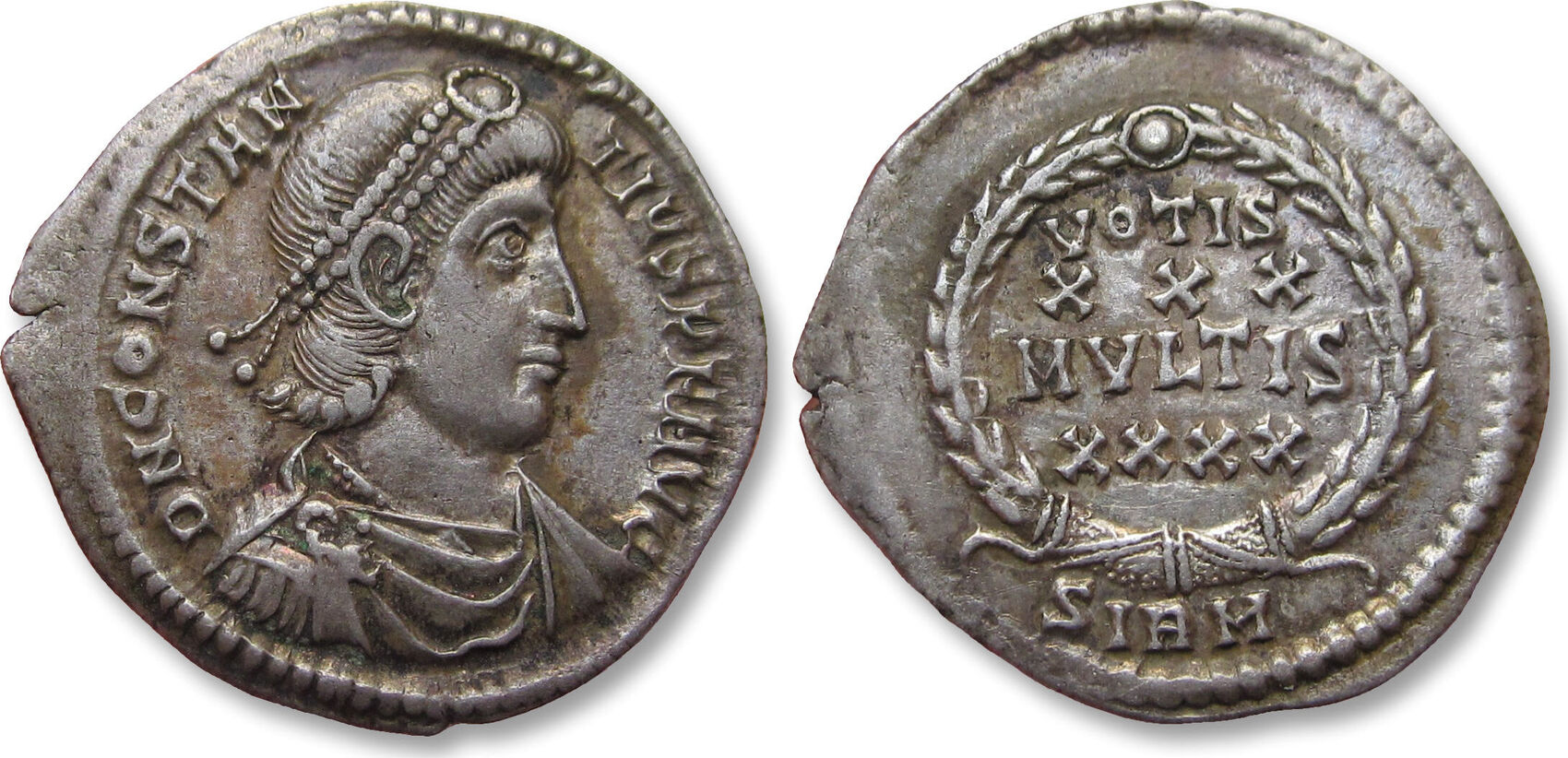 ROMAN EMPIRE AR siliqua 355-361 A.D. Constantius II, Sirmium mint ...