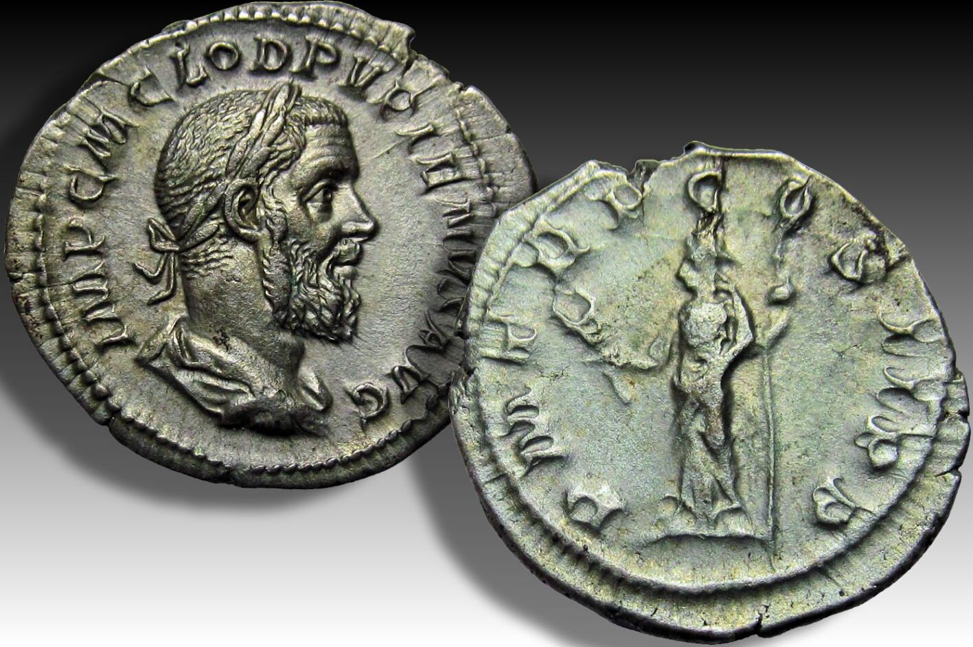 ROMAN EMPIRE AR denarius 238 A.D. Pupienus, Rome mint - superb portrait ...