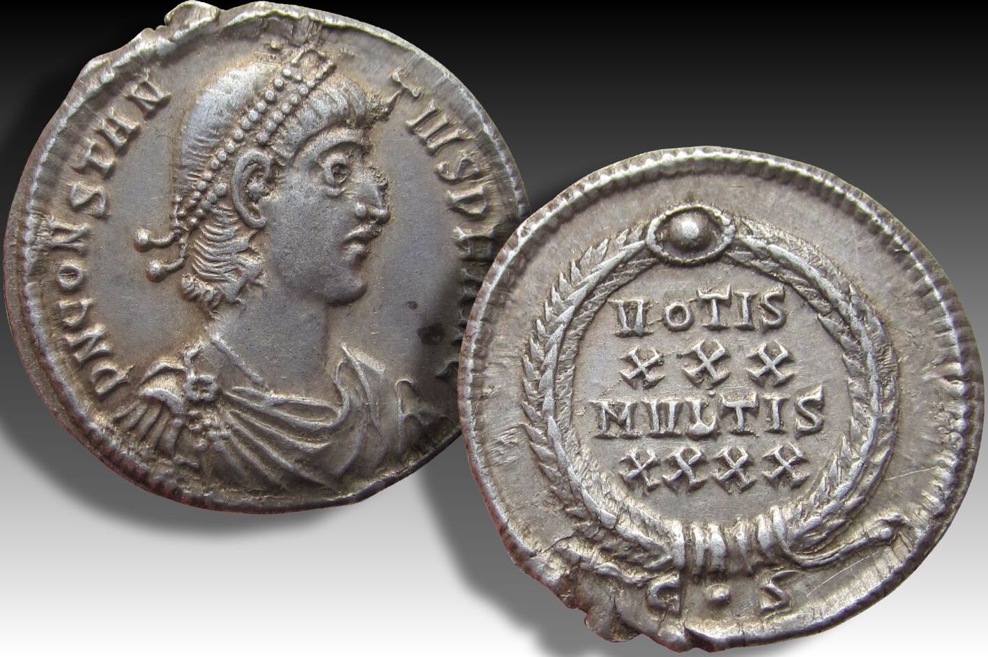 ROMAN EMPIRE AR siliqua circa 351-355 A.D. Constantius II ...