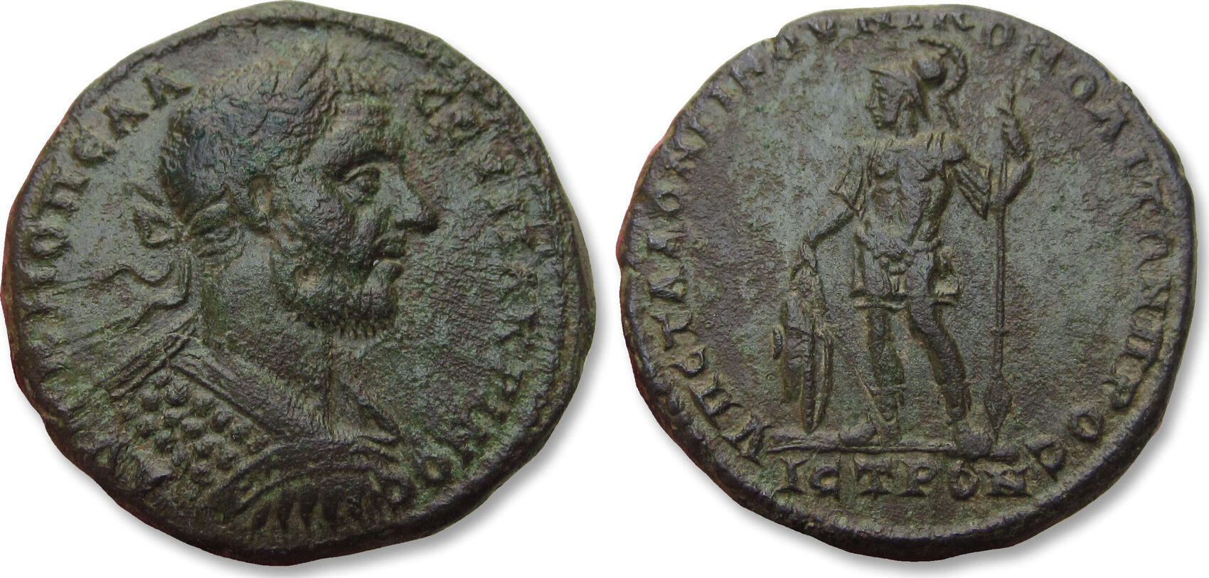 ROMAN EMPIRE Æ 27mm (tetrassarion) 217-218 A.D. Macrinus, Moesia ...