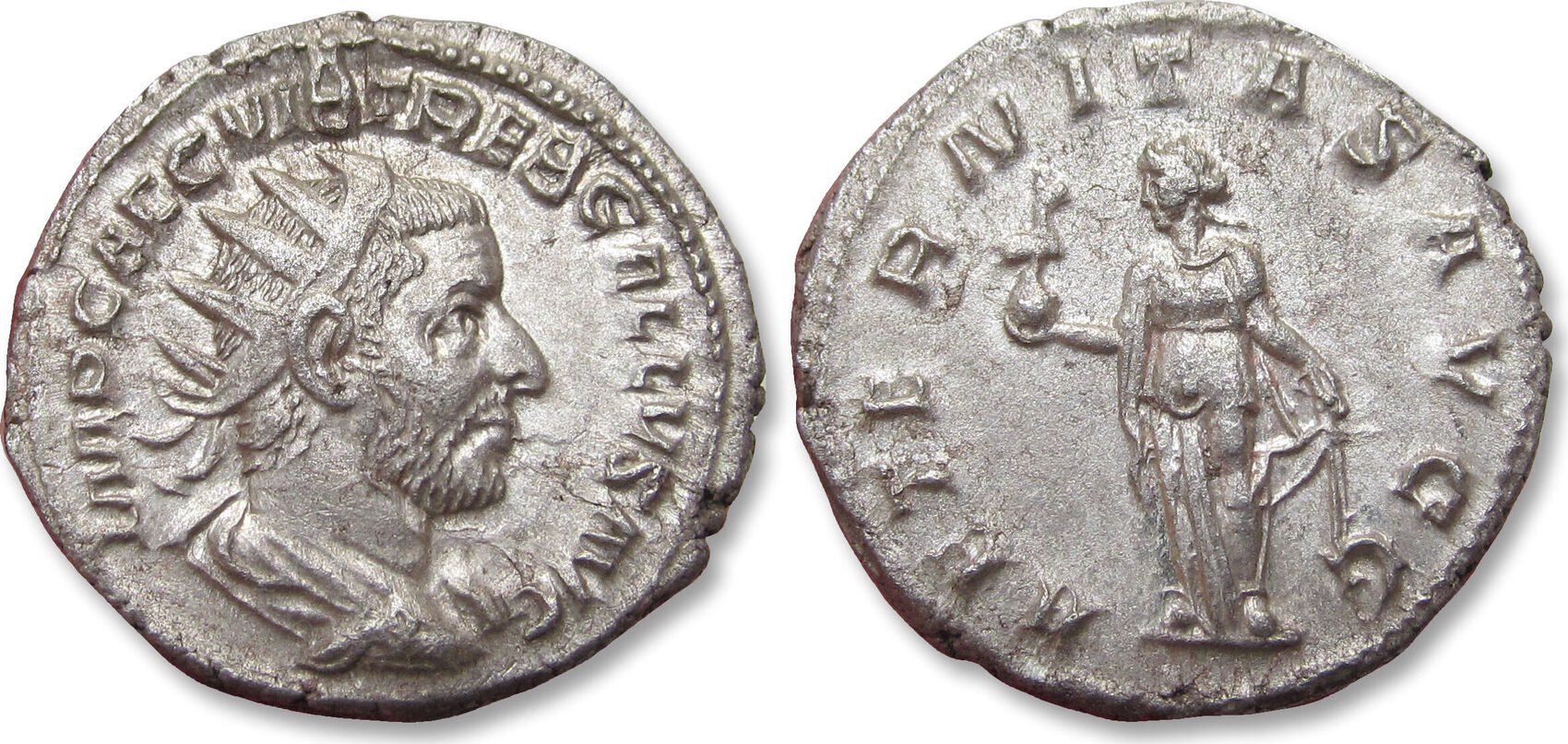 ROMAN EMPIRE AR antoninianus 251-253 A.D. Trebonianus Gallus, Rome mint ...