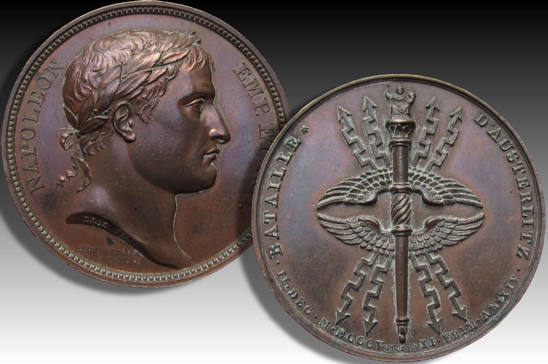 FRANCE - PREMIER EMPIRE AE 40mm commemorative medal 1805 A.D. (struck ...