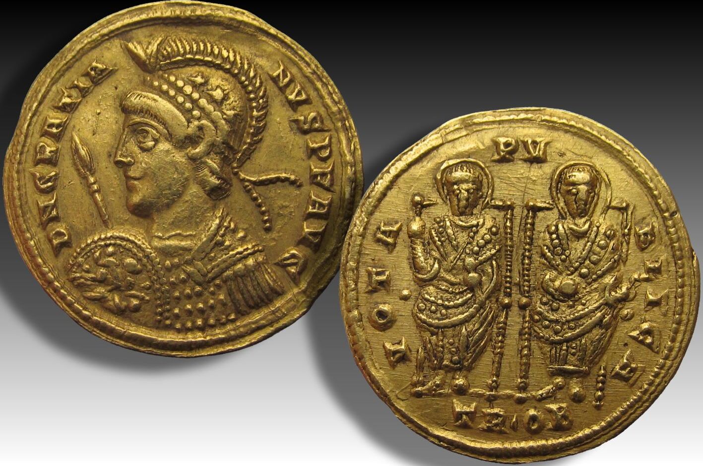 ROMAN EMPIRE AV gold solidus circa 370 A.D. Gratian / Gratianus ...