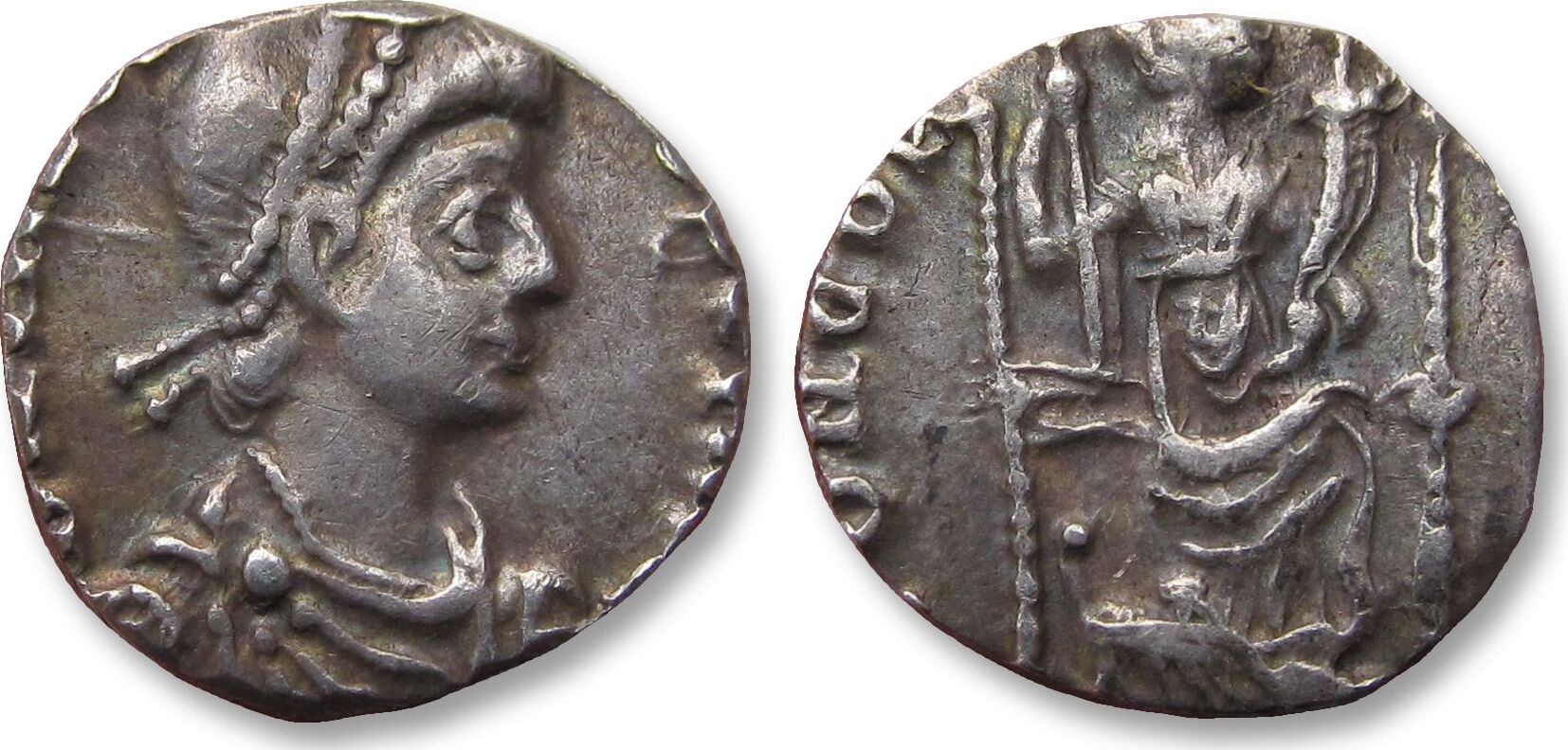 ROMAN EMPIRE AR silver siliqua 378-383 A.D. Theodosius I, Treveri ...