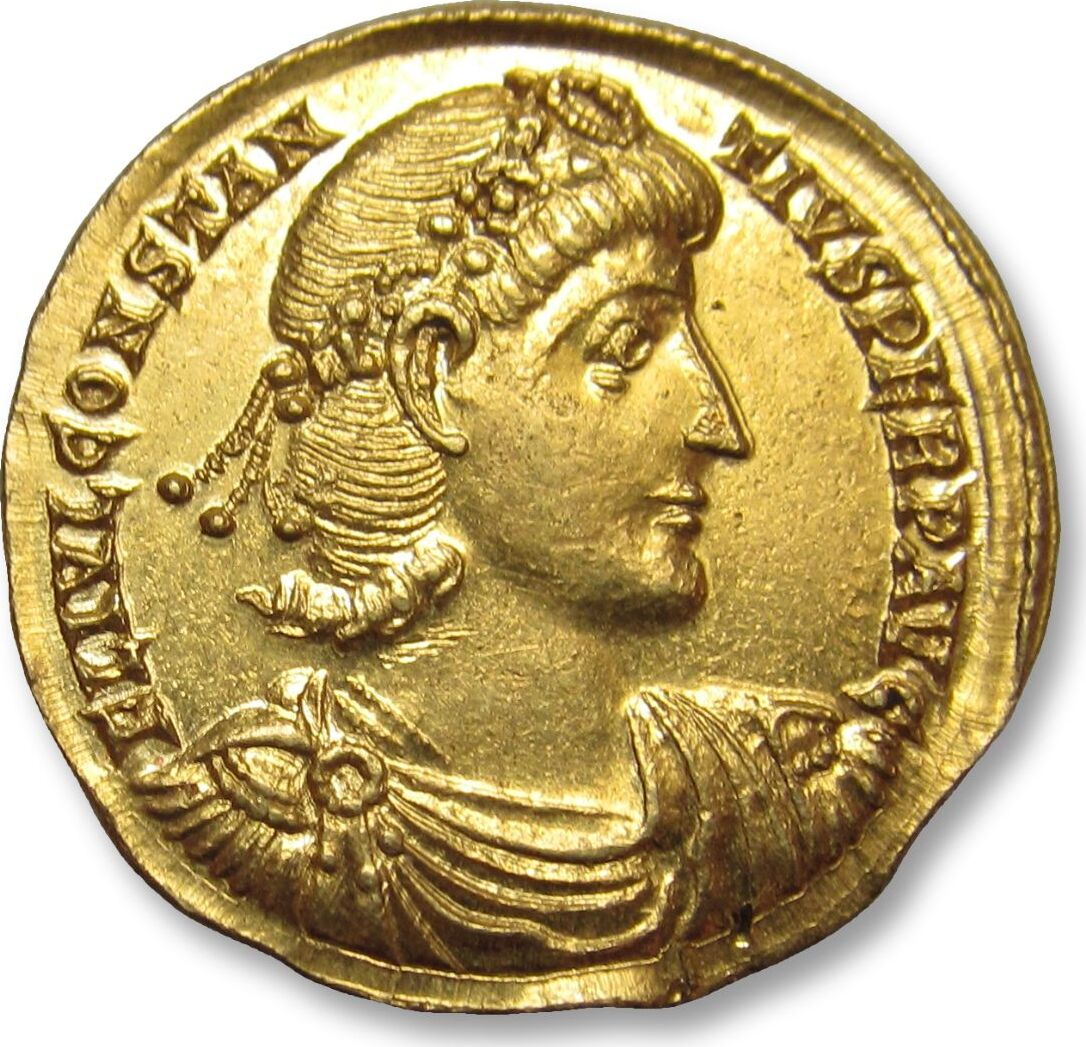 ROMAN EMPIRE AV gold solidus 340-351 A.D. Constantius II, Nicomedia ...