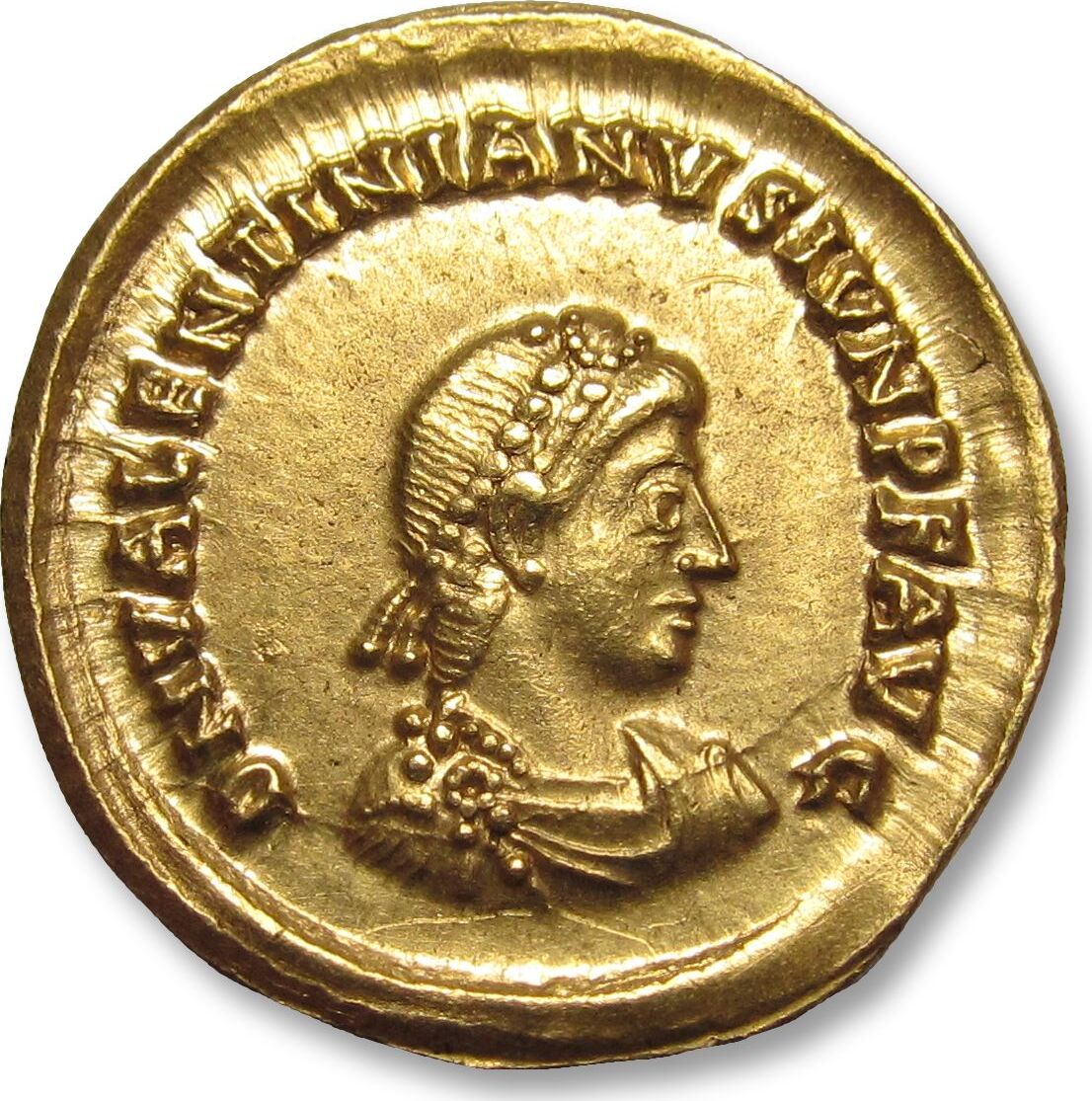ROMAN EMPIRE AV gold solidus circa 379 A.D. Valentinian II ...