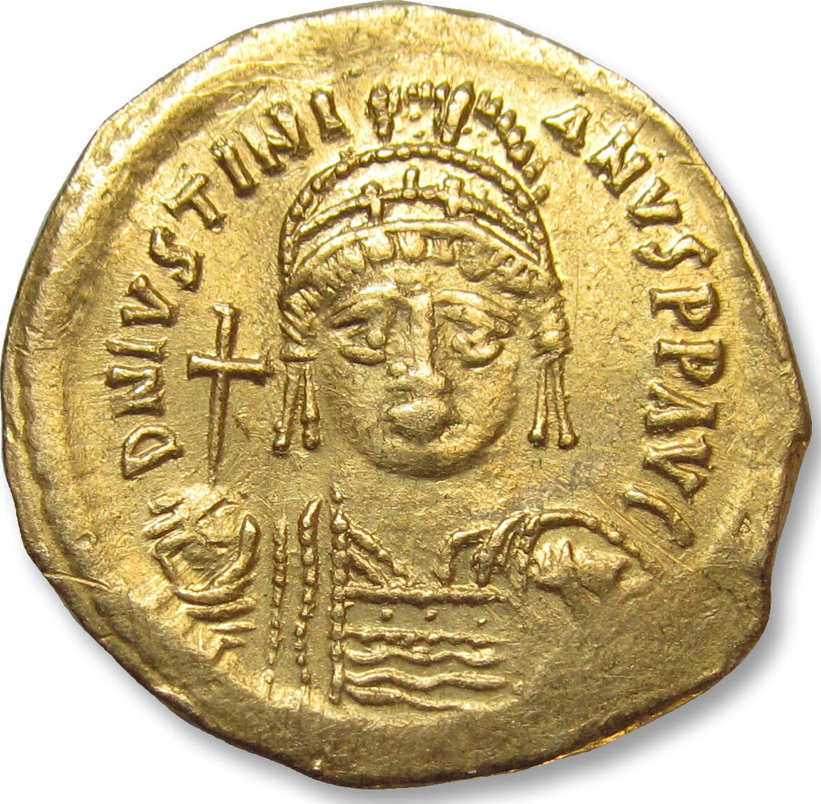 BYZANTINE EMPIRE AV gold solidus 527-538 A.D. Justinian I / Justinianus ...