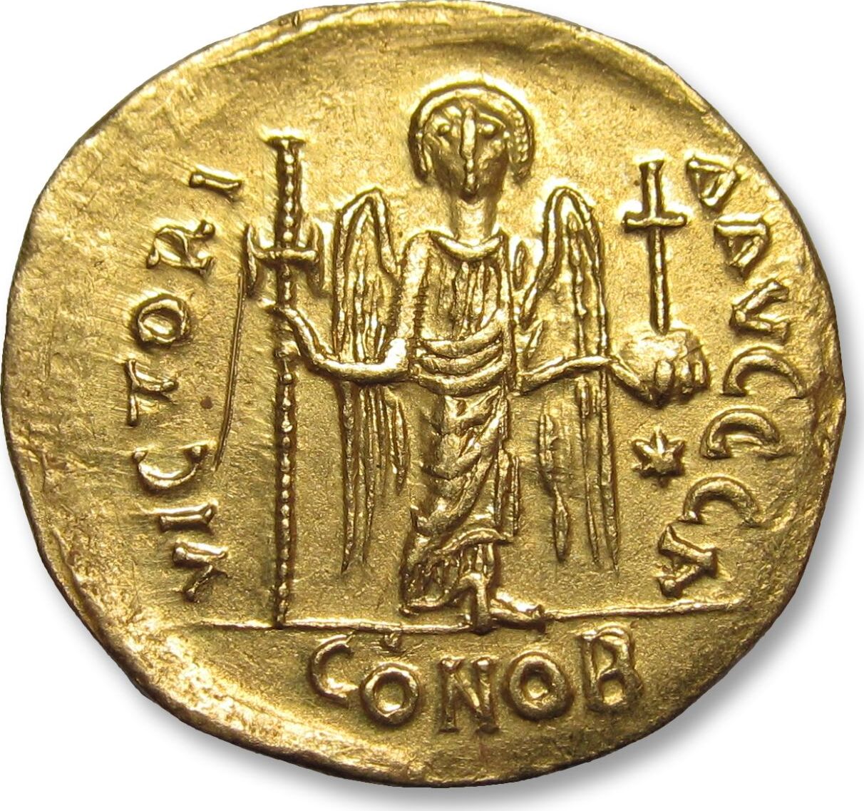 BYZANTINE EMPIRE AV gold solidus 527-538 A.D. Justinian I / Justinianus ...
