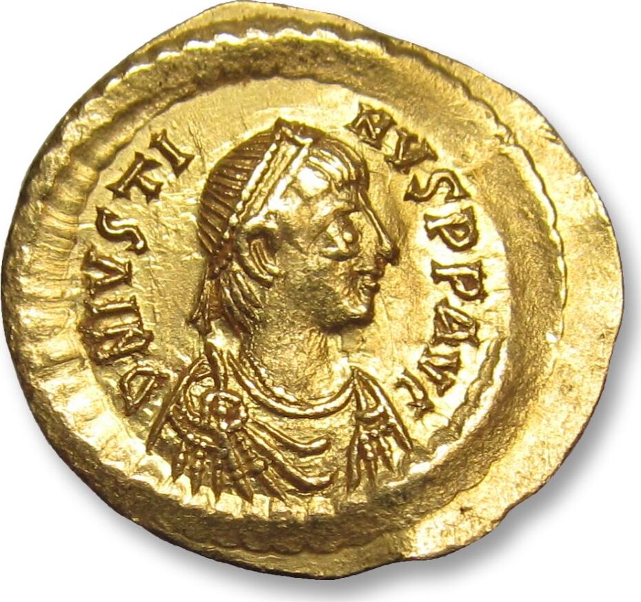 BYZANTINE EMPIRE AV gold tremissis 518-527 A.D. EF / EF+ beautifully ...