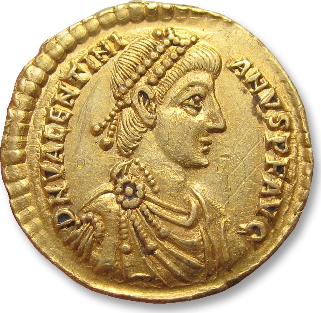 ROMAN EMPIRE AV gold solidus 389-391 A.D. A.D. Valentinian II ...