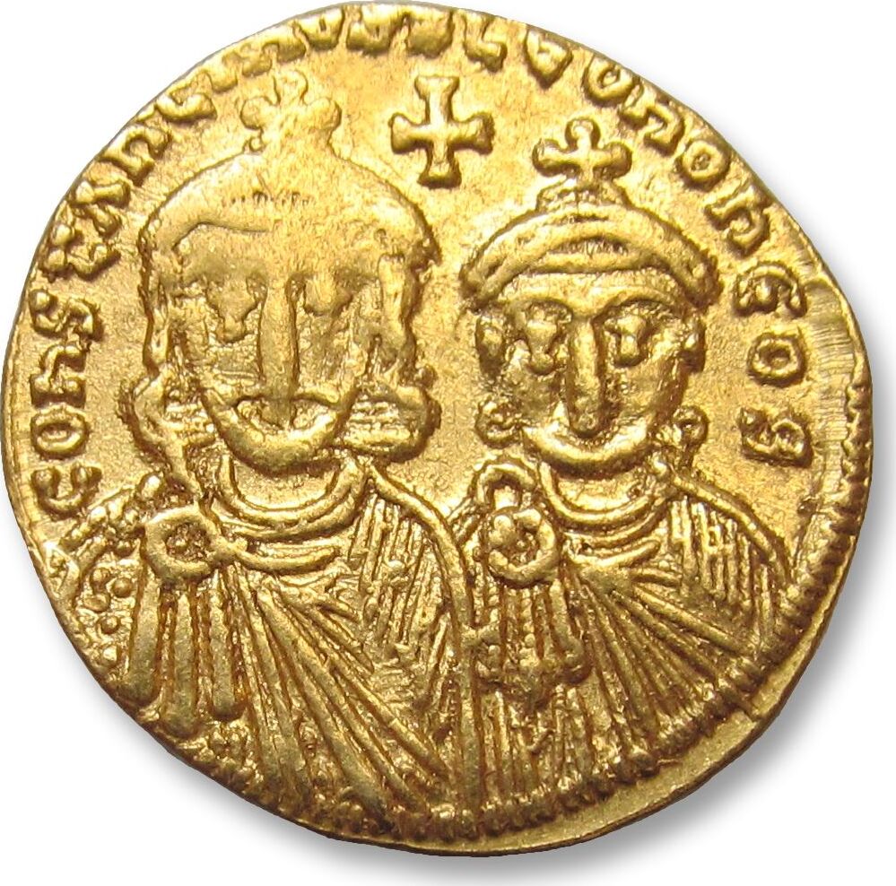 BYZANTINE EMPIRE AV gold solidus 756-764 A.D. Constantine V Copronymus ...