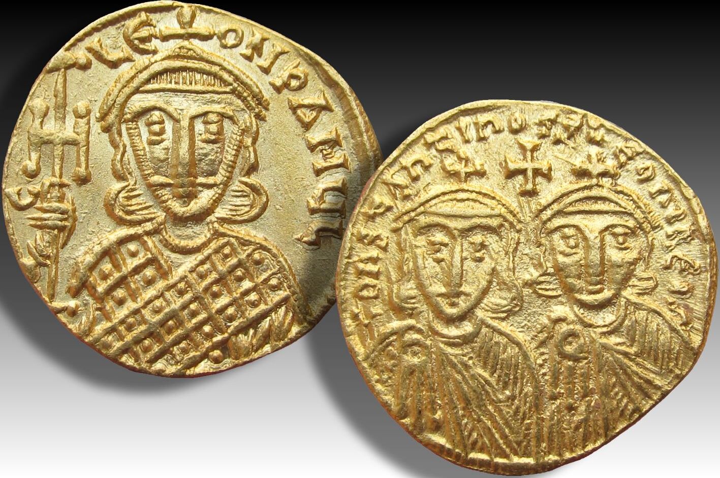 BYZANTINE EMPIRE AV gold solidus 756-764 A.D. Constantine V Copronymus ...