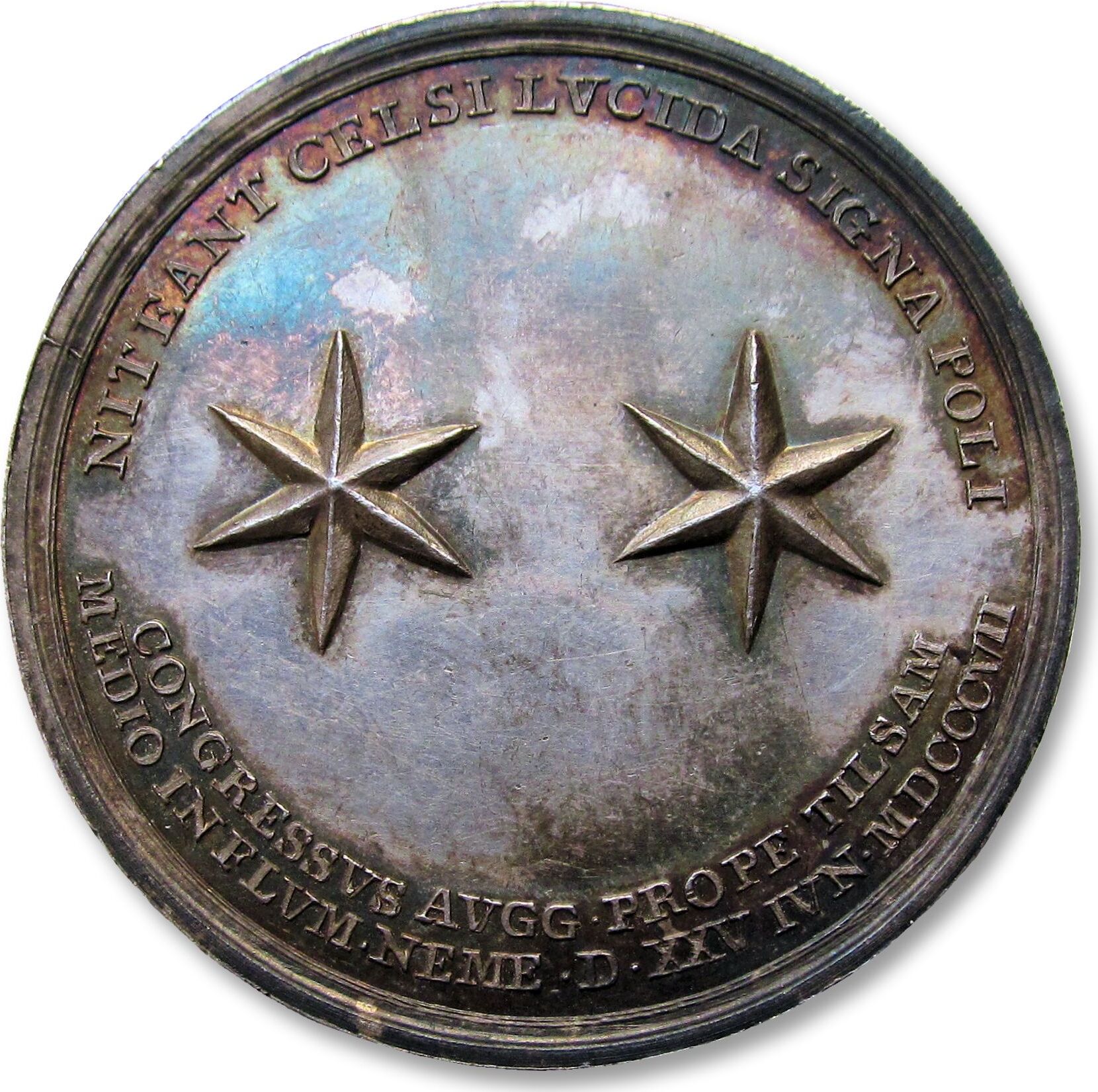 FRANCE - PREMIER EMPIRE AR 42mm SILVER commemorative medal 1807 A.D ...