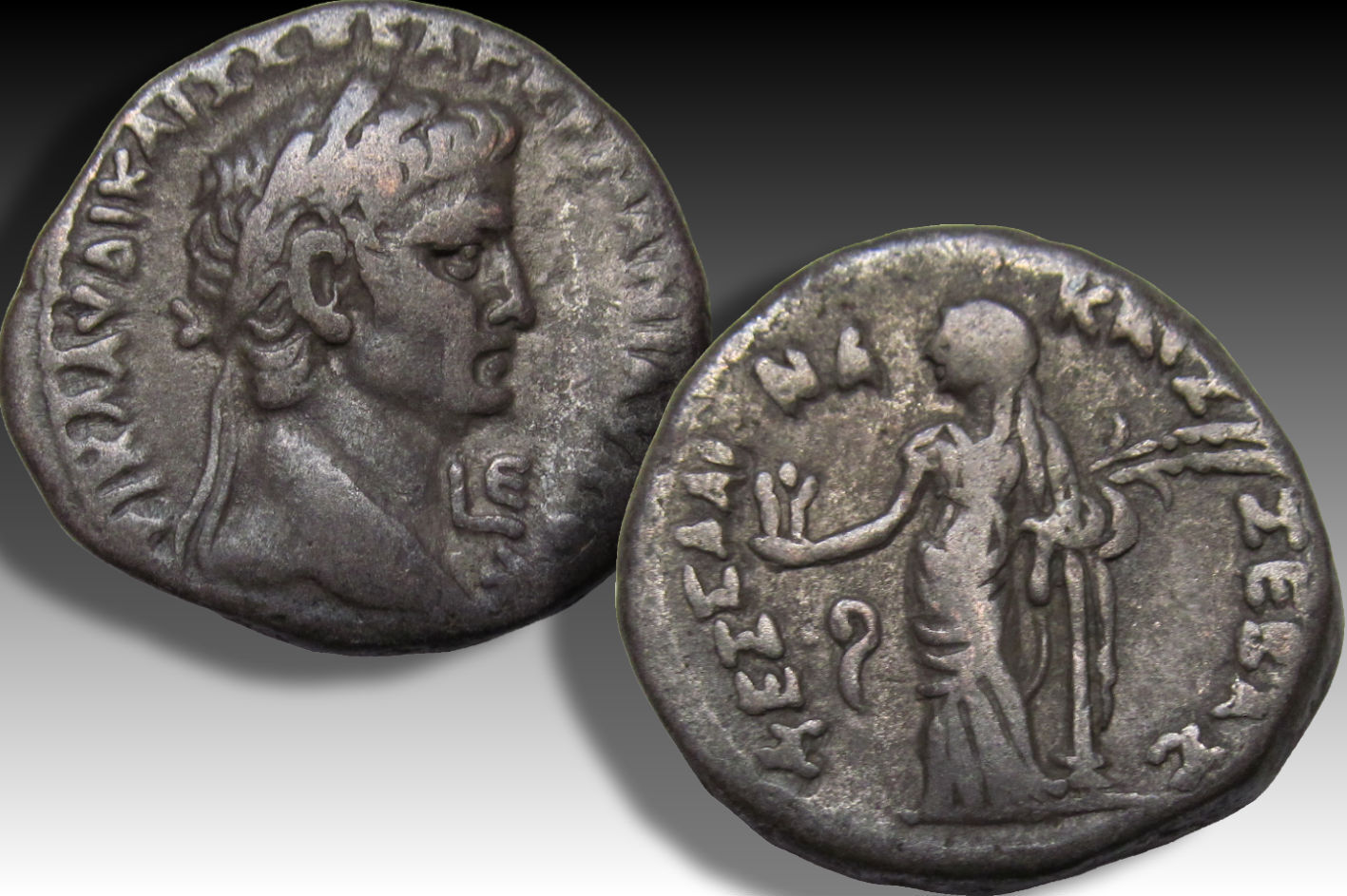 ROMAN EMPIRE Billon 26mm tetradrachm 44-45 A.D. Claudius with Messalina ...