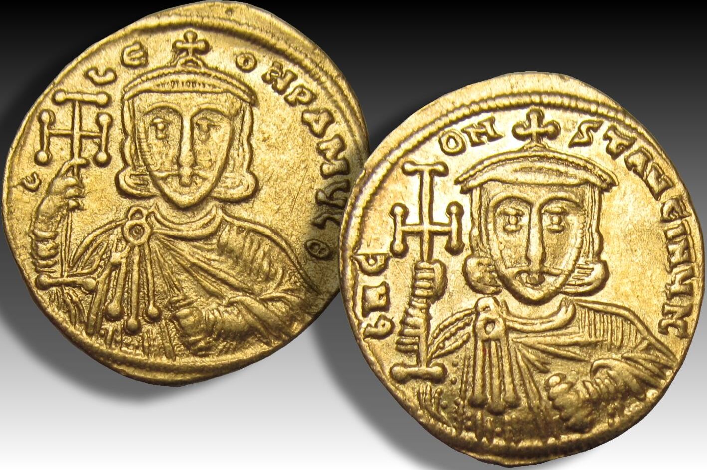 BYZANTINE EMPIRE AV gold solidus 742-751 A.D. Constantine V Copronymus ...