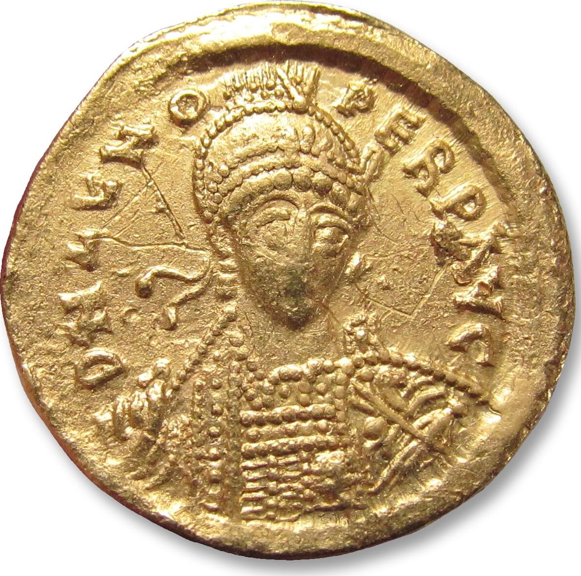 ROMAN EMPIRE AV gold solidus 476-491 A.D. Zeno, Constantinople mint ...