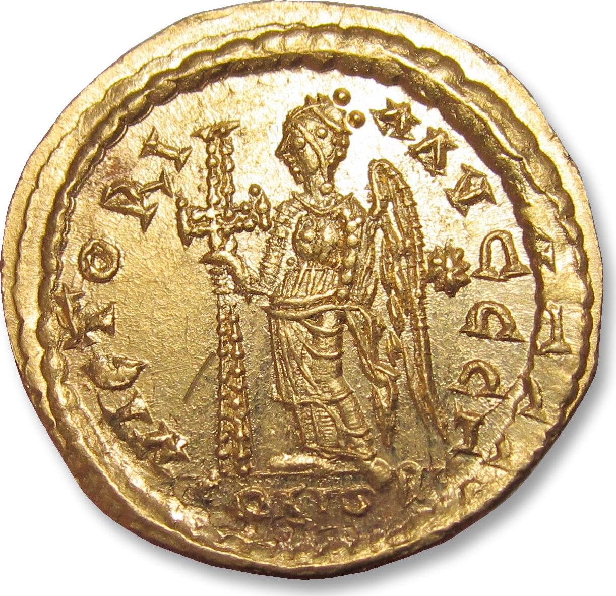 BYZANTINE EMPIRE AV gold solidus circa 492-507 A.D. Anastasius I ...