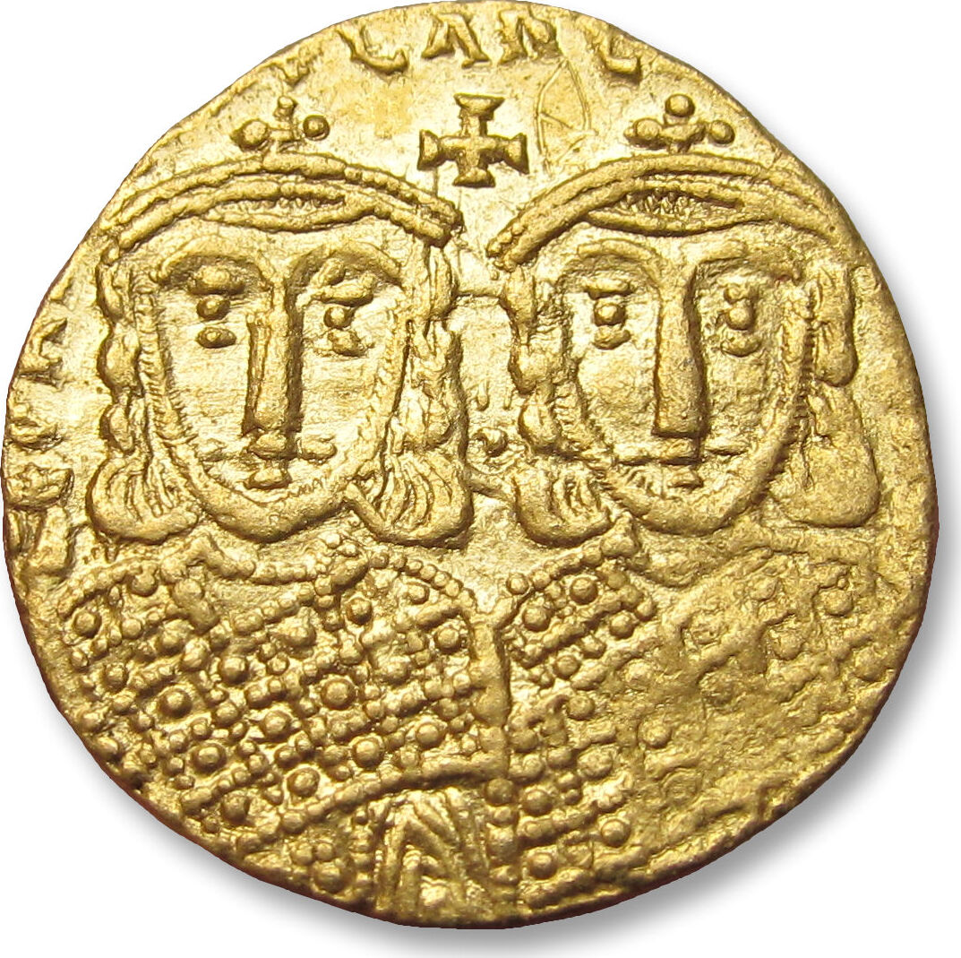 BYZANTINE EMPIRE AV gold solidus circa 780-787 A.D. Constantine VI ...