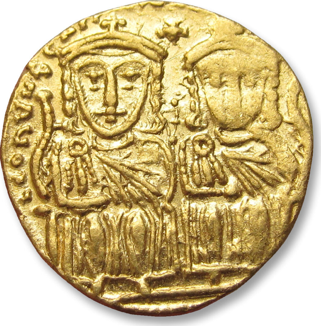 BYZANTINE EMPIRE AV gold solidus circa 780-787 A.D. Constantine VI ...