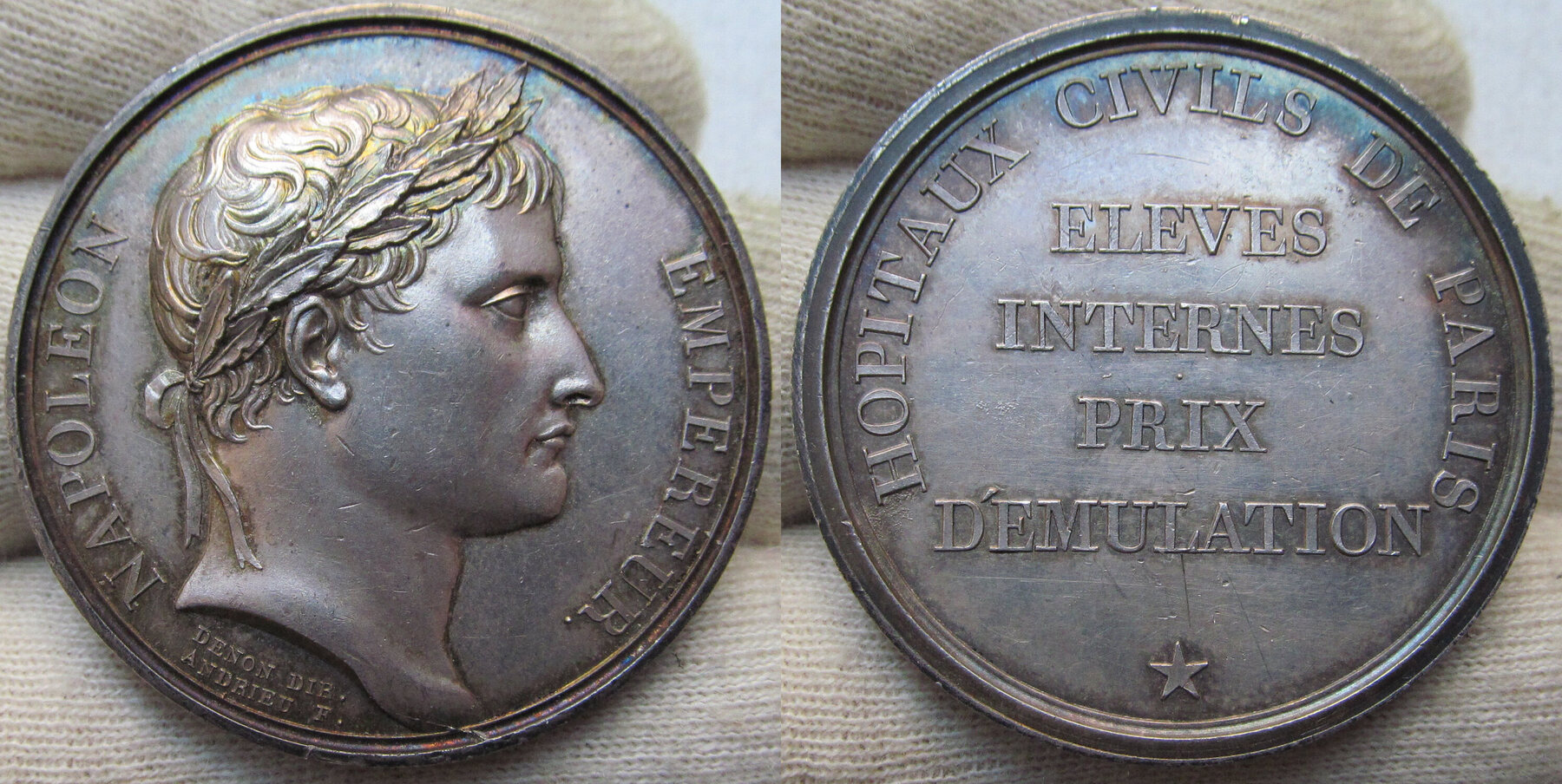 FRANCE - NAPOLEON 40mm SILVER medal 1805 /1811 A.D. Time of Napoleon ...